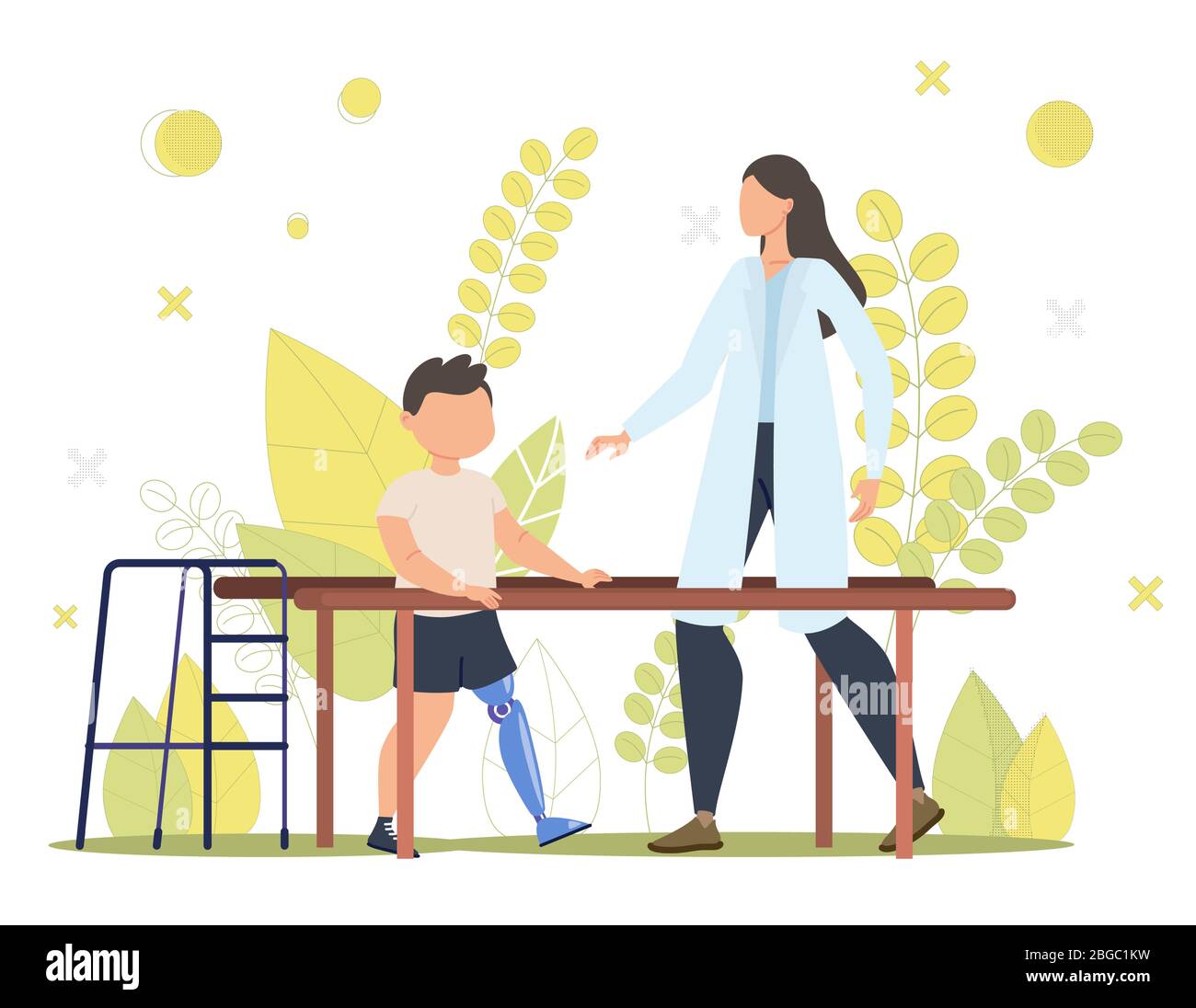 Disabled Children Rehabilitation Vector Concept Stock Vector Image ...