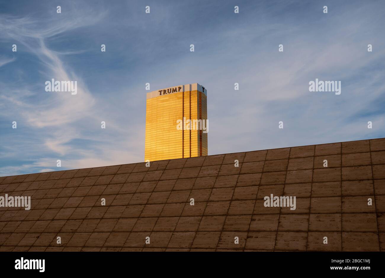 Trump Tower Las Vegas Nevada with roof line in the foreground Stock ...