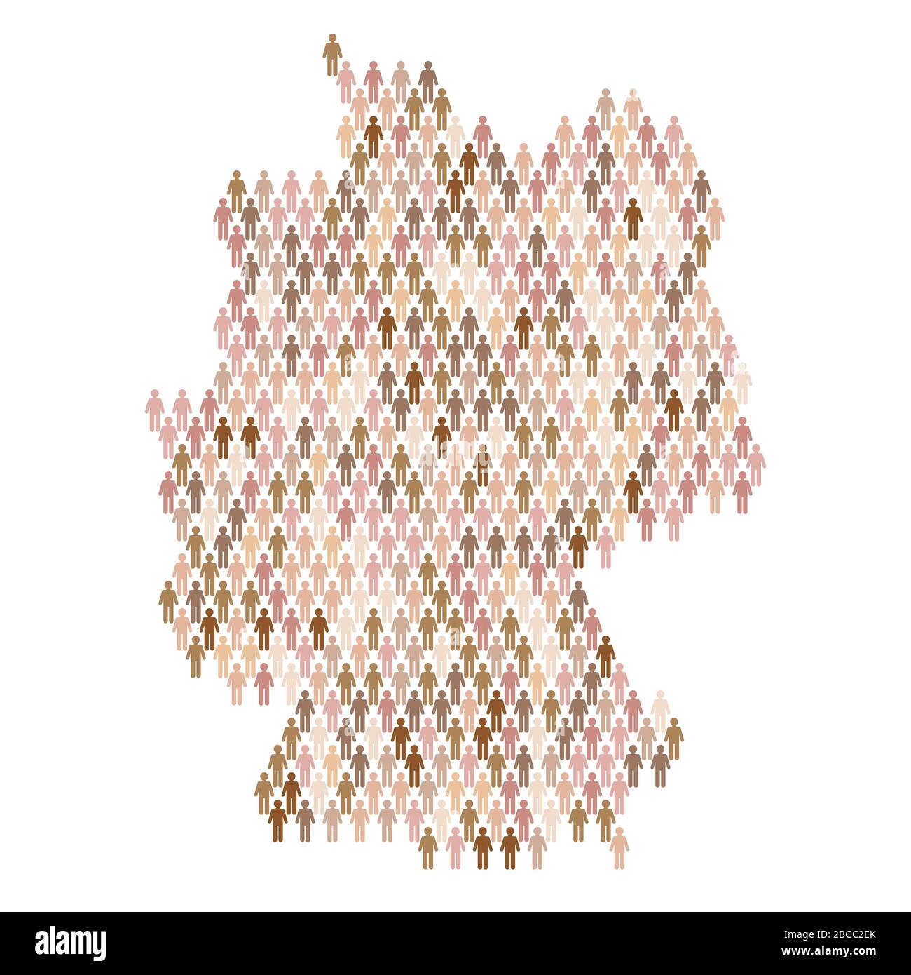 Germany population infographic. Map made from stick figure people Stock ...