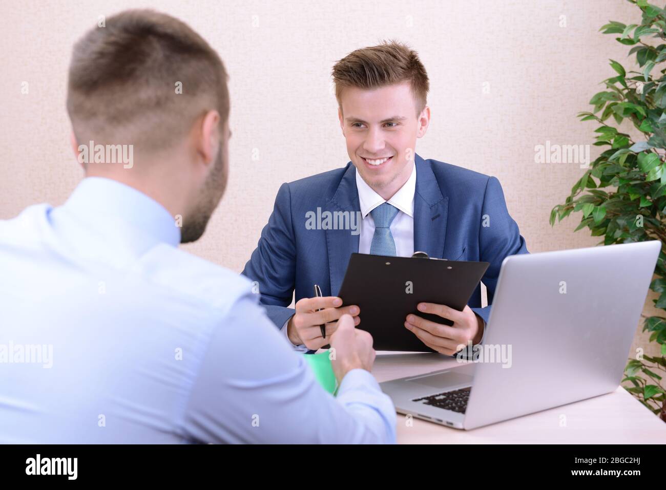 Job applicant having interview Stock Photo - Alamy