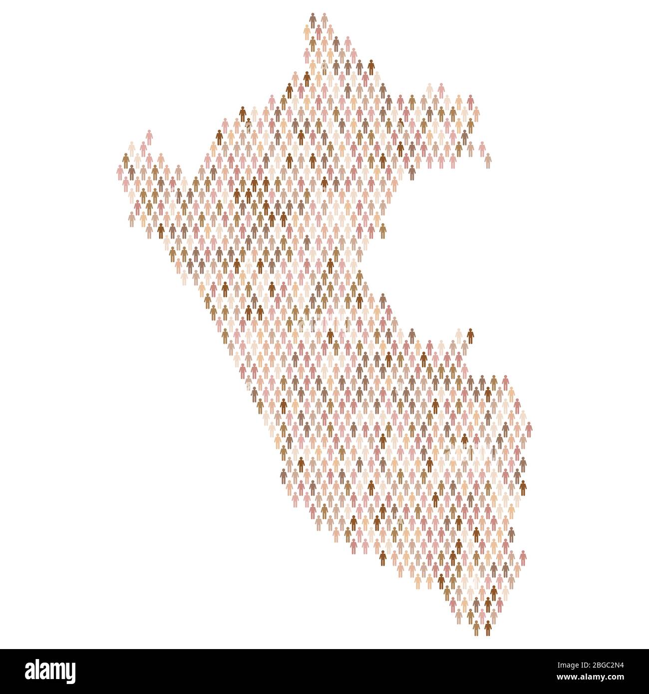 Peru population infographic. Map made from stick figure people Stock ...