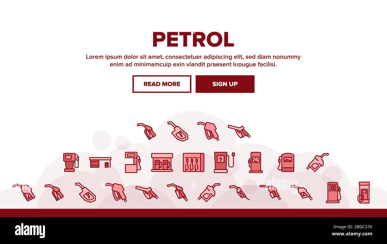 Petrol Station Tool Landing Header Vector Stock Vector Image & Art - Alamy
