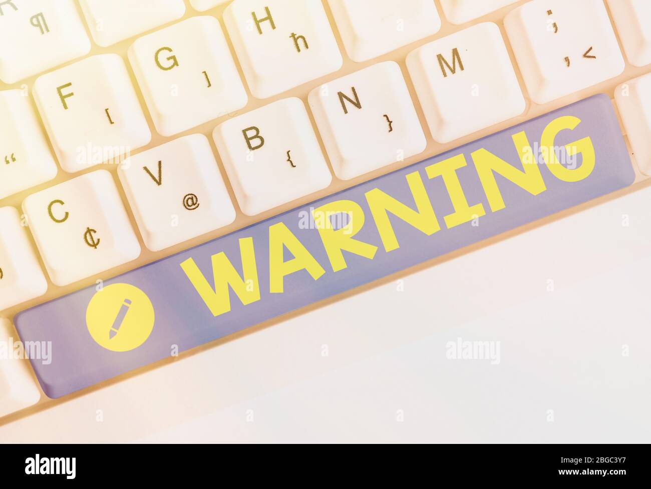 Word writing text Warning. Business photo showcasing Advice Sign for ...