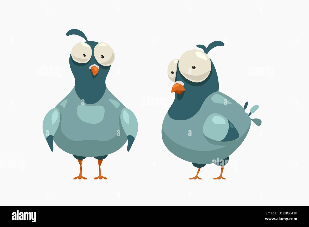 cartoon couple pigeons on white Stock Vector Image & Art - Alamy