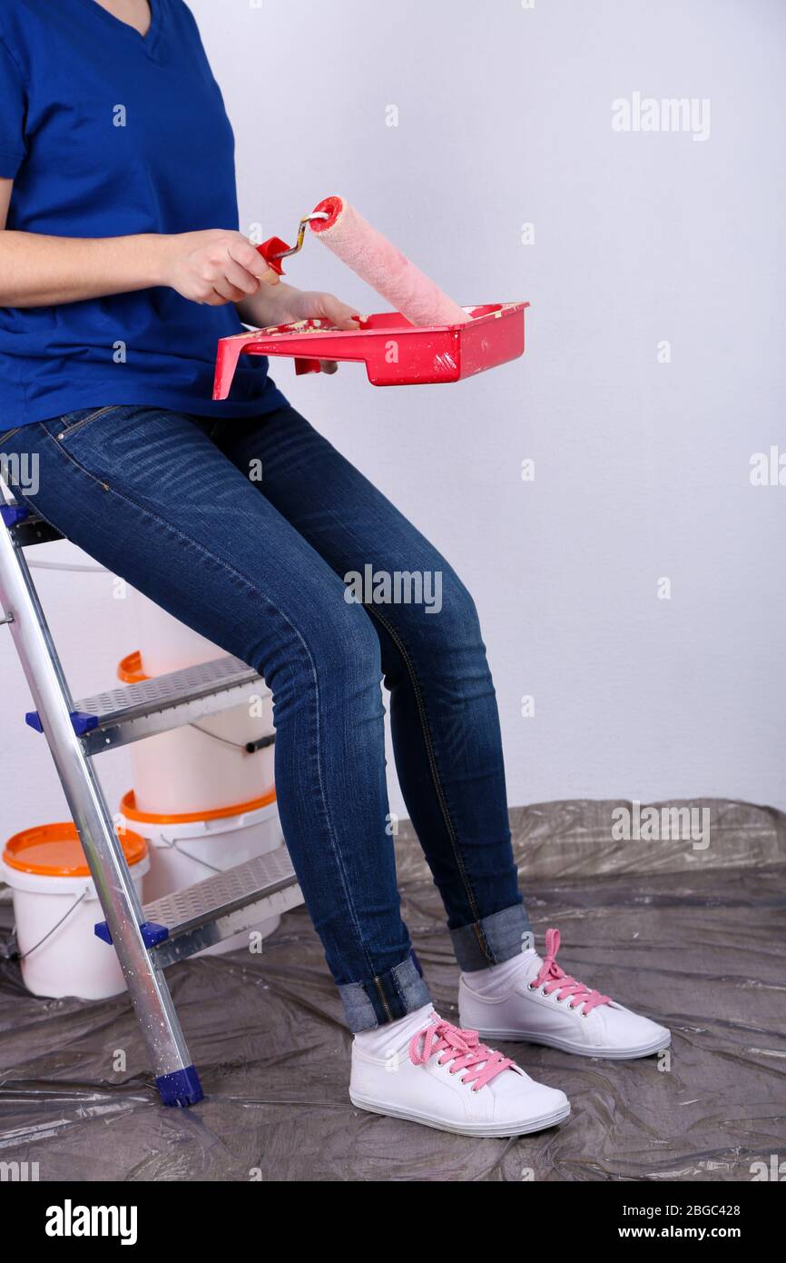 Conceptual photo of repairing works in room Stock Photo - Alamy