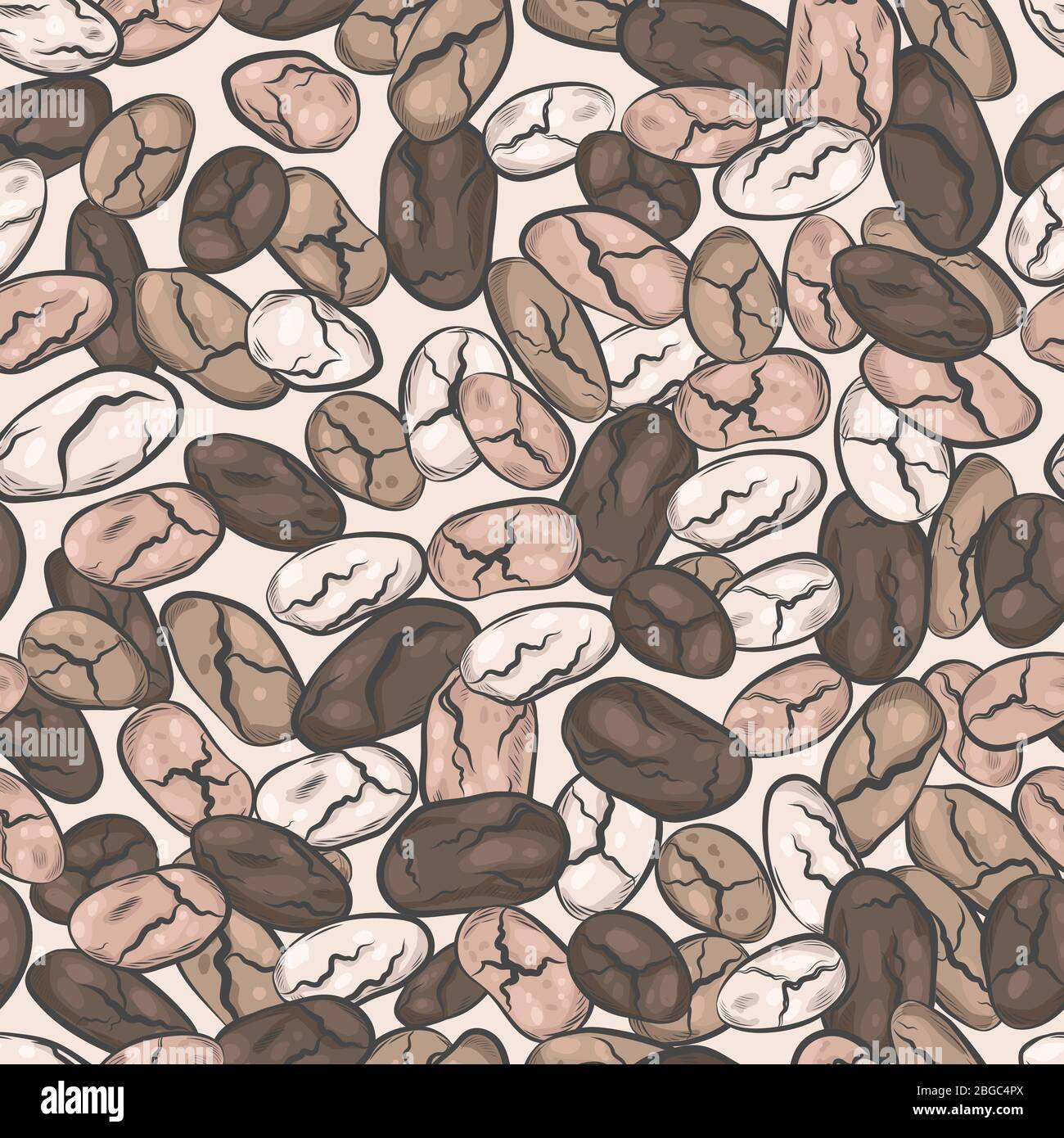 Chia seeds vector seamless pattern. Hand drawn chia seamless background ...