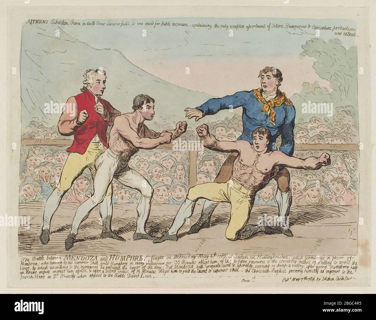 DANIEL MENDOZA (1764-1836) English prizefighter. Print of his third ...