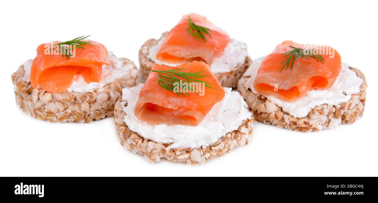 Delicious canapes isolated on white Stock Photo - Alamy