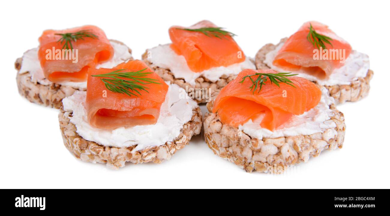 Delicious canapes isolated on white Stock Photo - Alamy