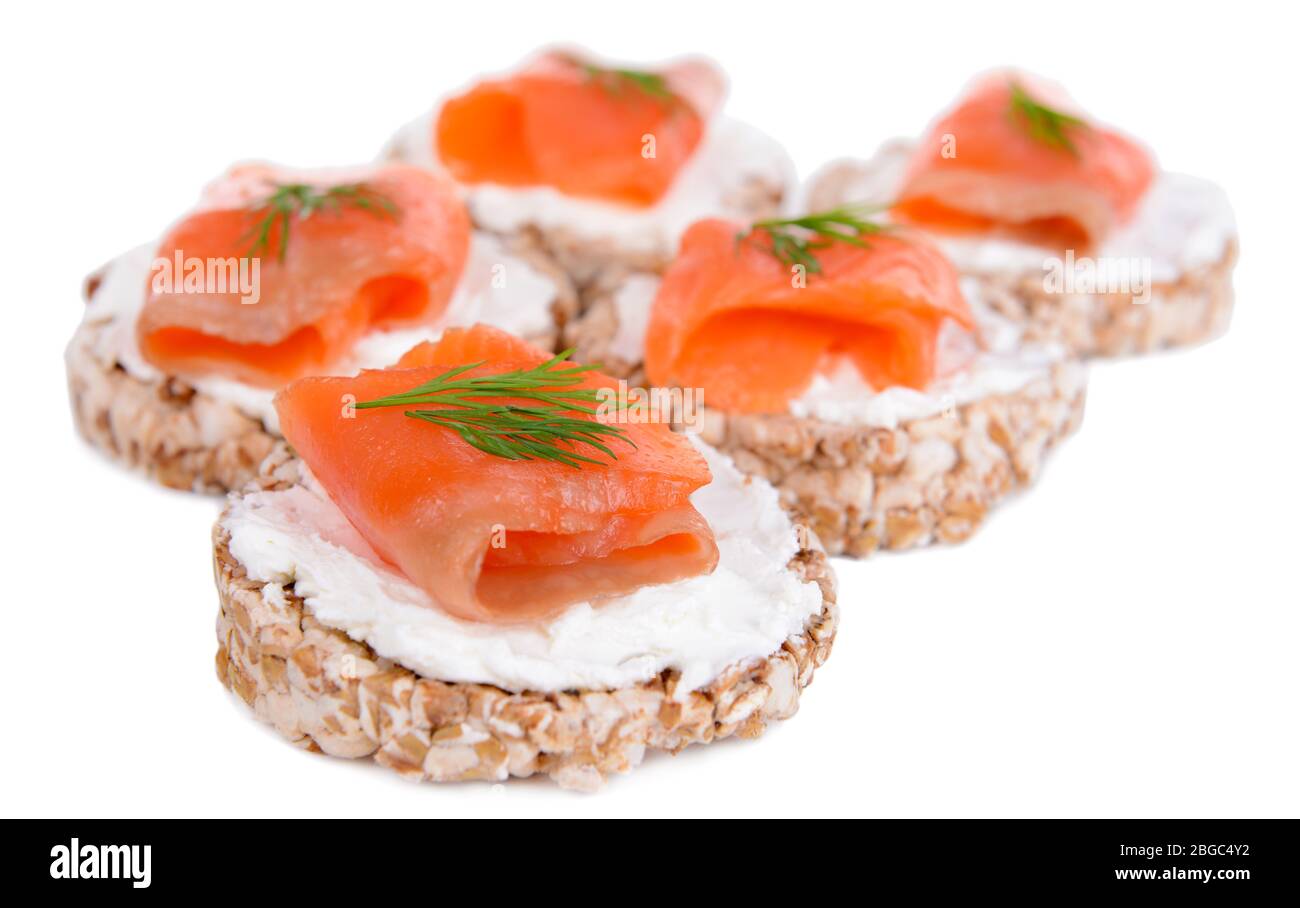 Delicious canapes isolated on white Stock Photo - Alamy