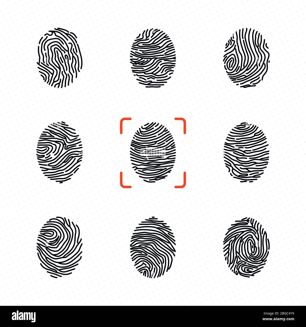 Set of individual fingerprints for personal identification. Vector ...