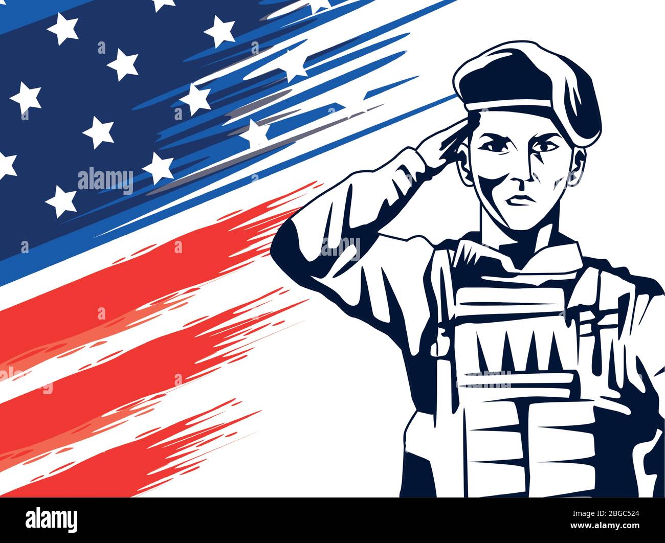 memorial day celebration poster with soldier Stock Vector Image & Art ...