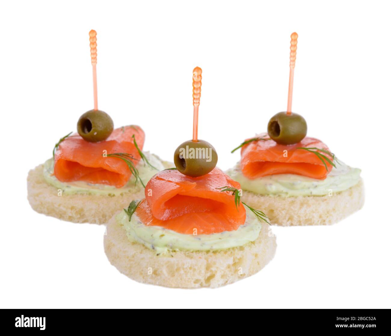 Delicious canapes isolated on white Stock Photo - Alamy