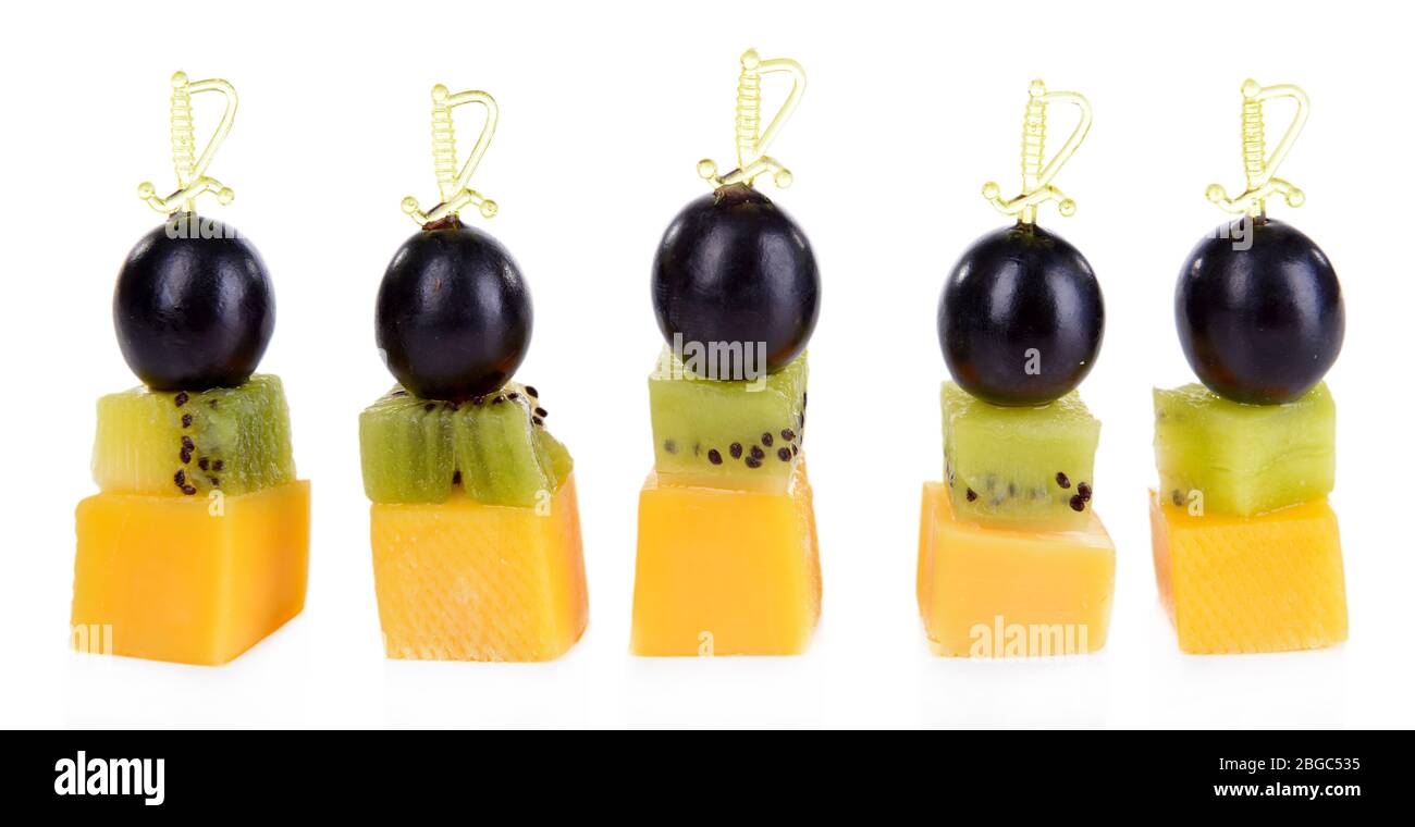 Delicious canapes isolated on white Stock Photo - Alamy