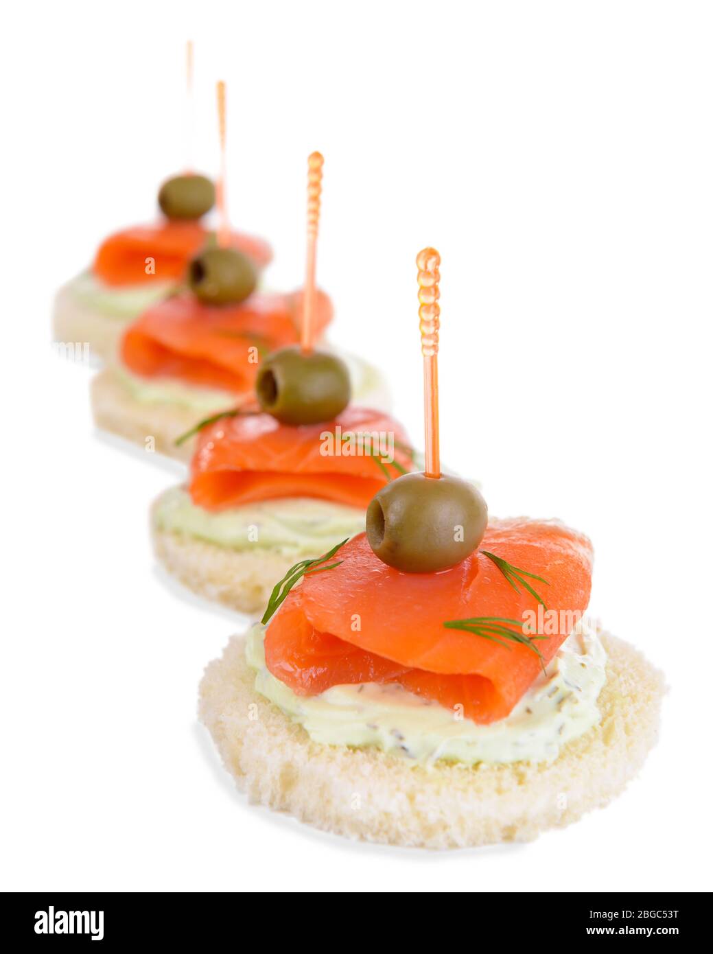 Delicious canapes isolated on white Stock Photo - Alamy