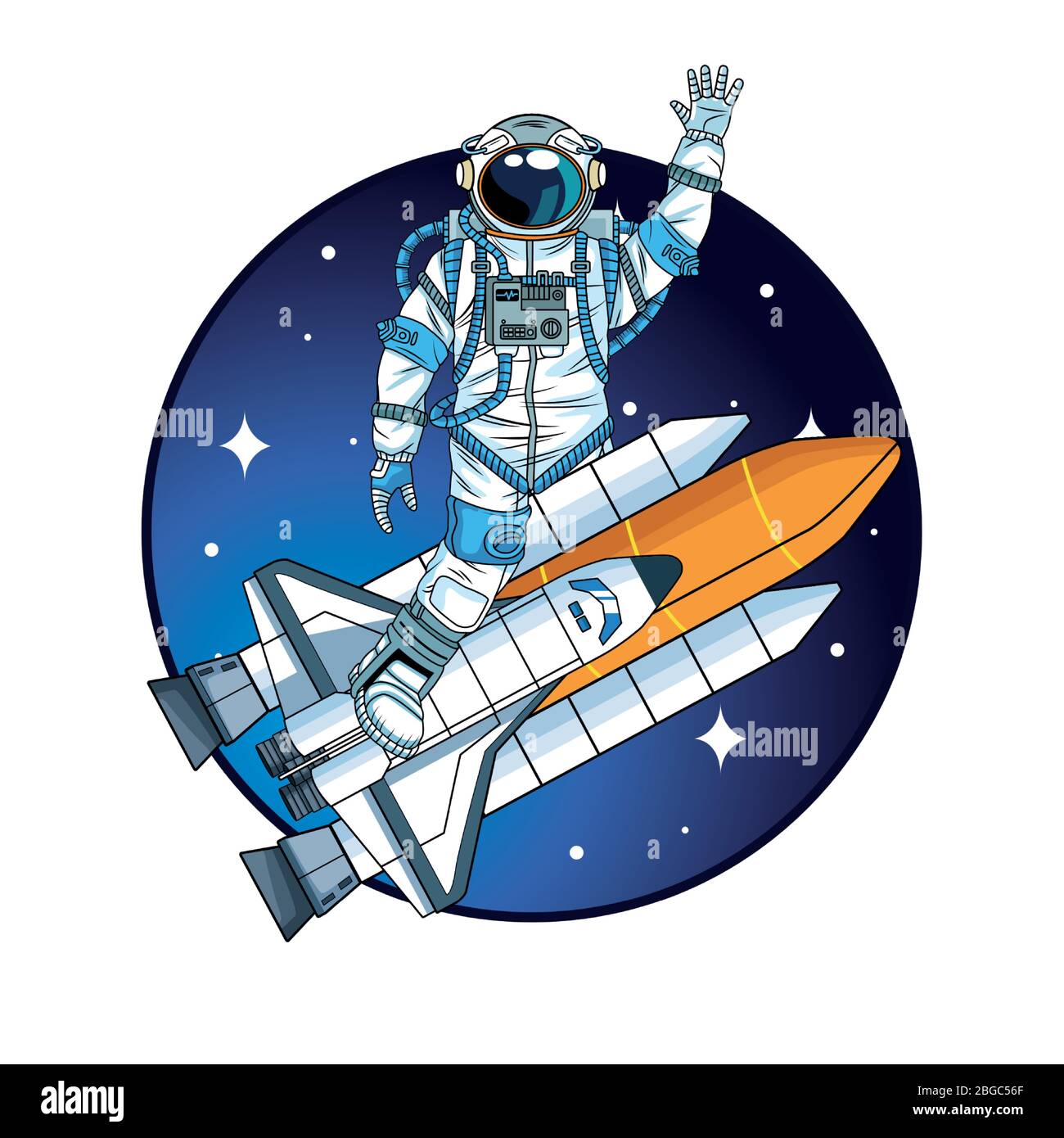 Cartoon astronaut in space spaceman rocket Cut Out Stock Images ...
