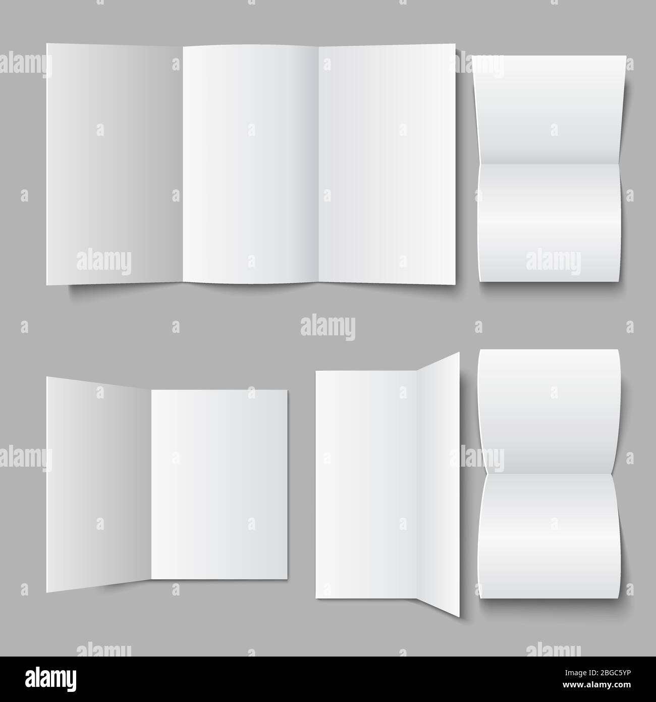 Blank white document leaflet. 3d advertising pamphlet brochure or flyer ...