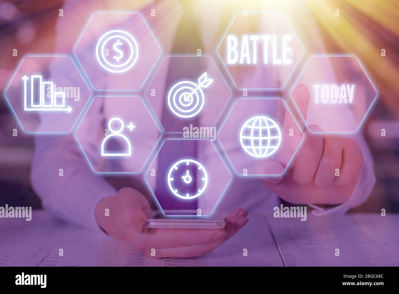 Text sign showing Battle. Business photo text violent fight between ...