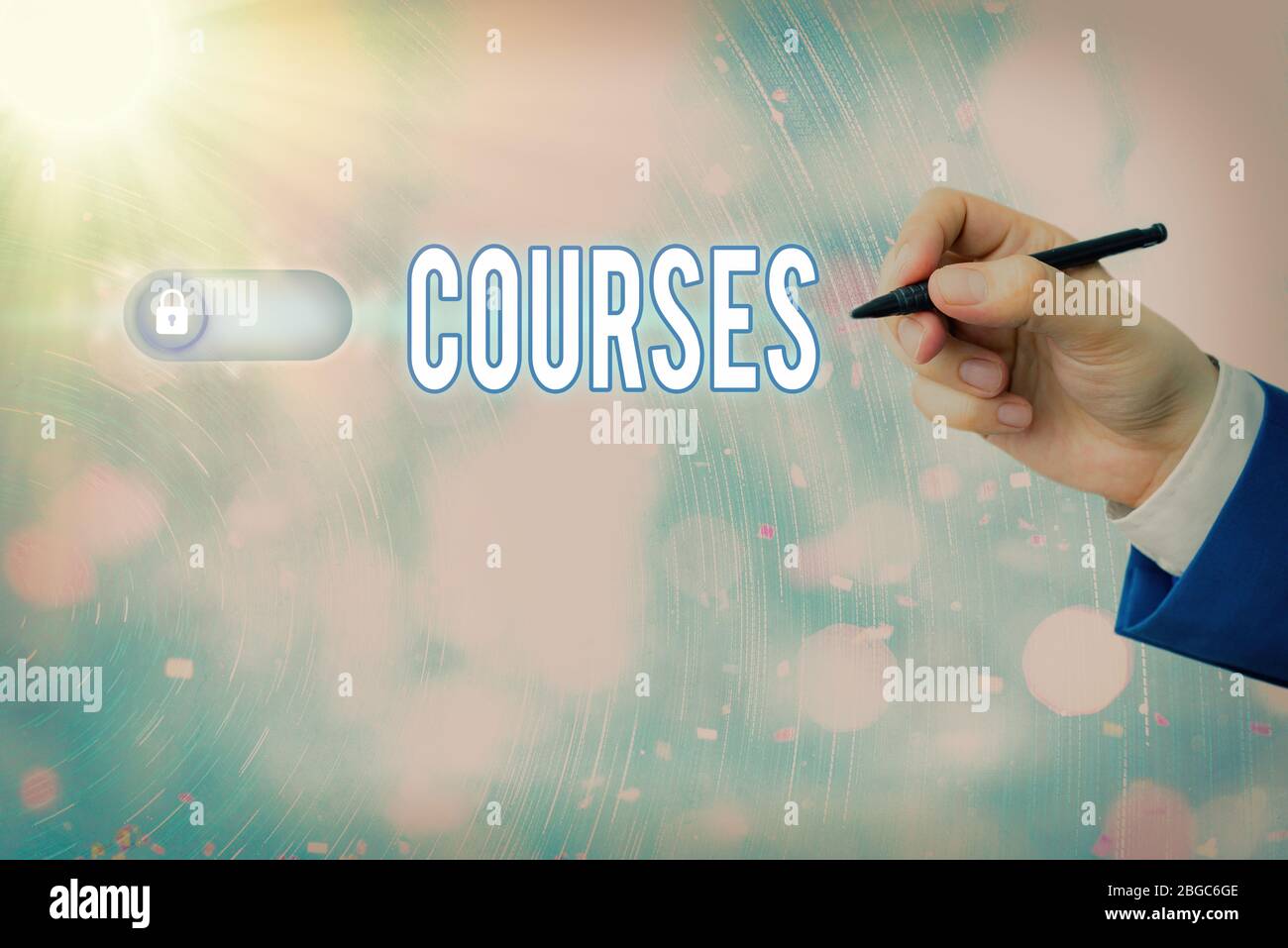 Text sign showing Courses. Business photo text Route Direction followed ...