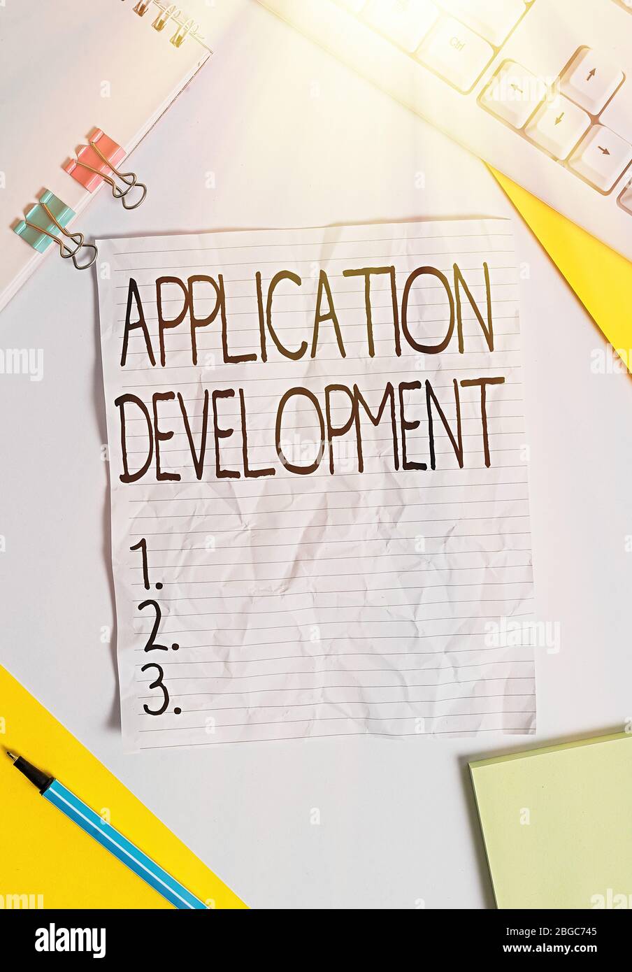Writing Note Showing Application Development Business Concept For Creation Of Computer Apps For