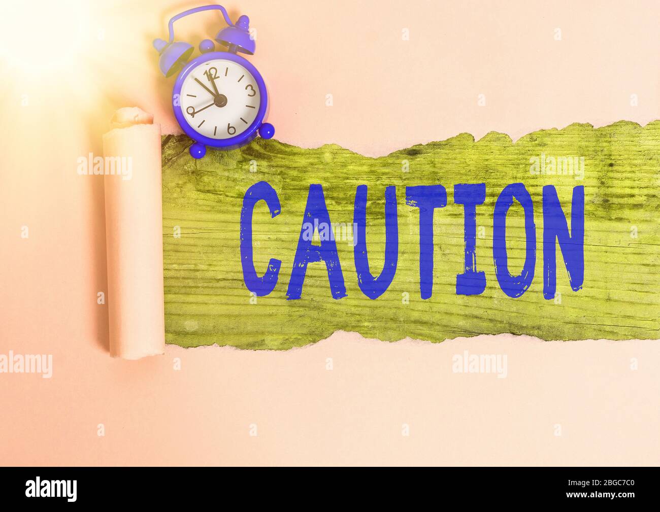 Writing note showing Caution. Business concept for Care taken to avoid ...