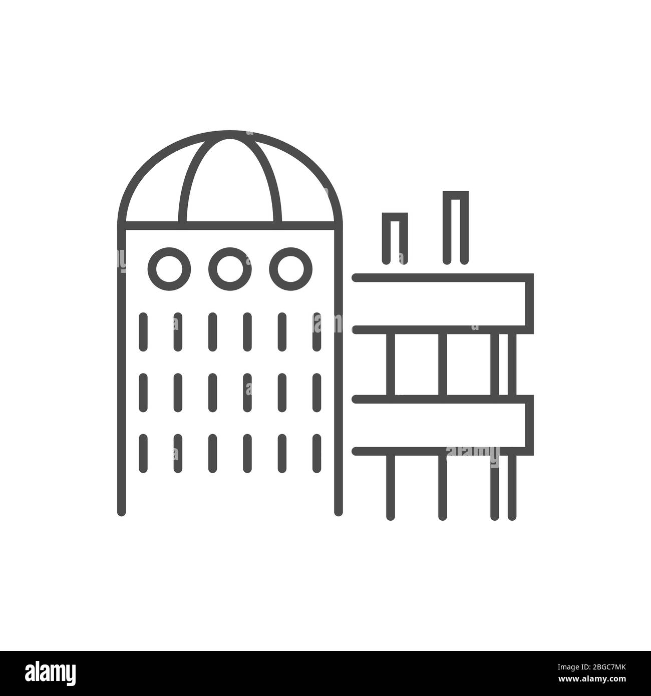 Laboratory Building related vector thin line icon Stock Vector Image ...