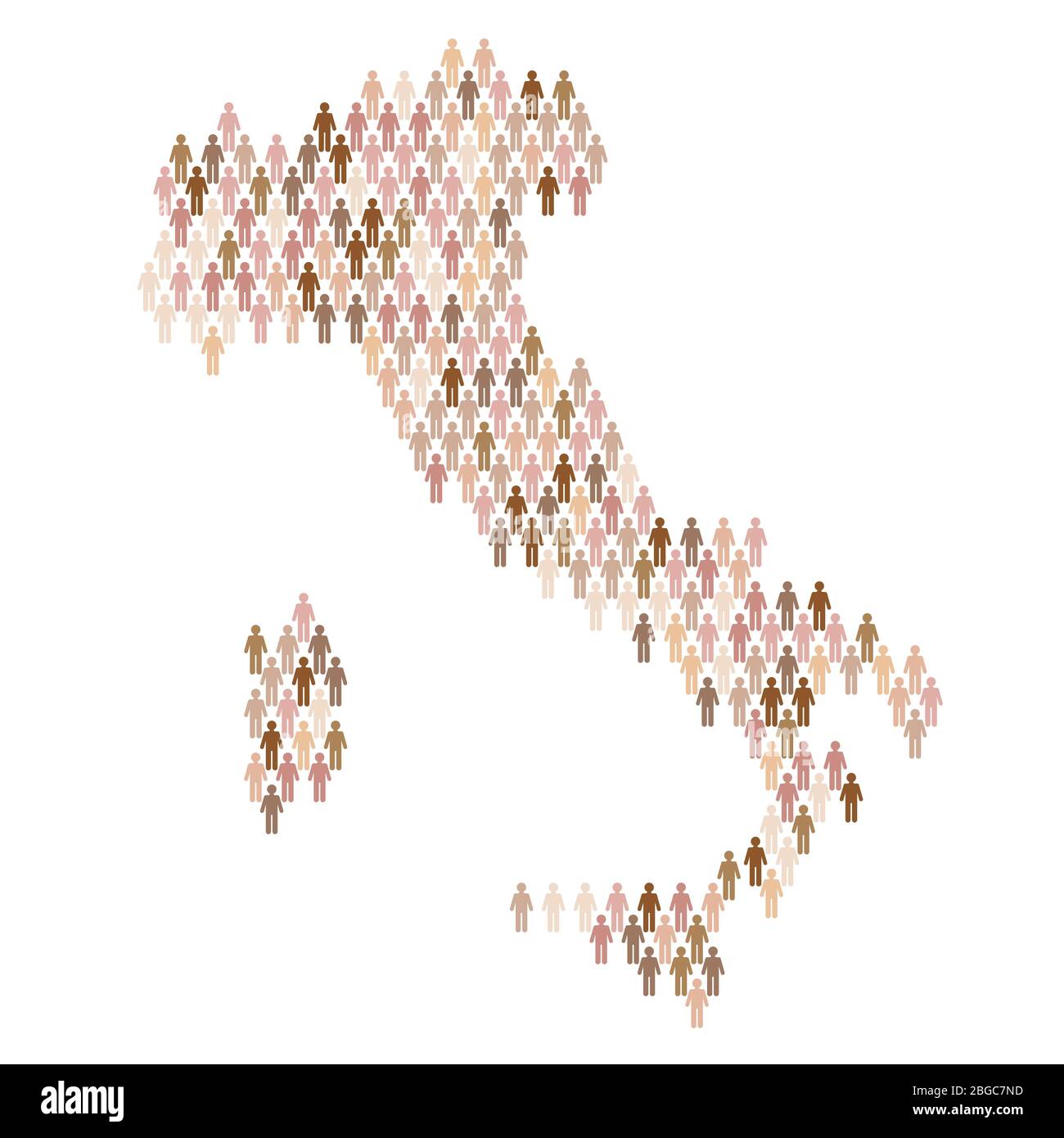 Italy population infographic. Map made from stick figure people Stock ...