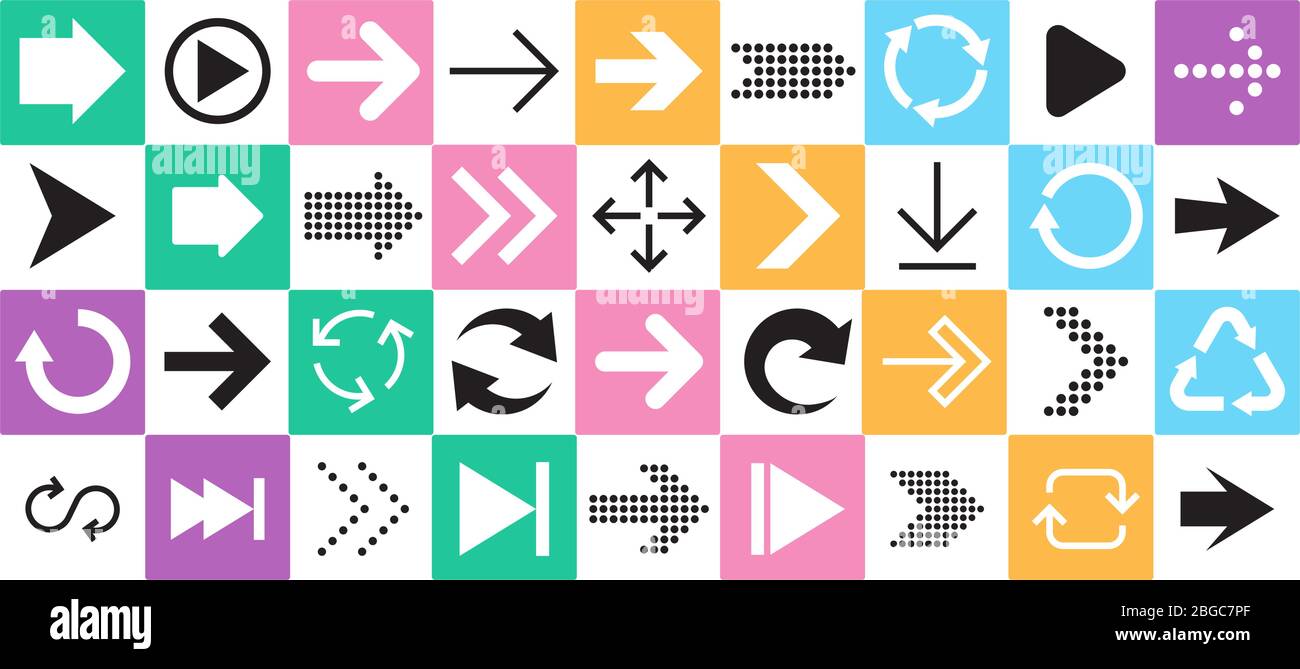 Arrow sign icon set. Collection of arrows for web design, mobile apps ...