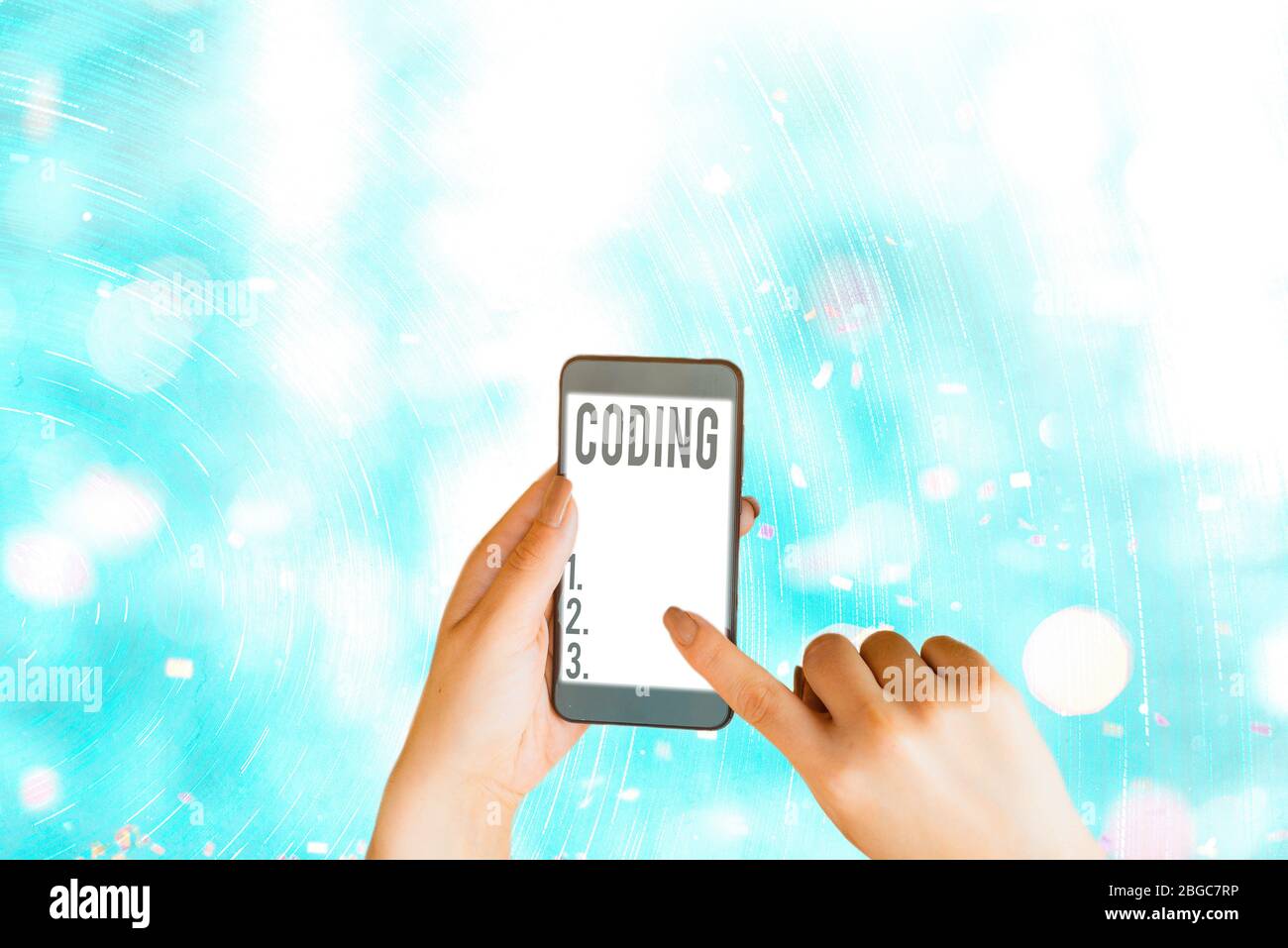Conceptual hand writing showing Coding. Concept meaning assigning code ...
