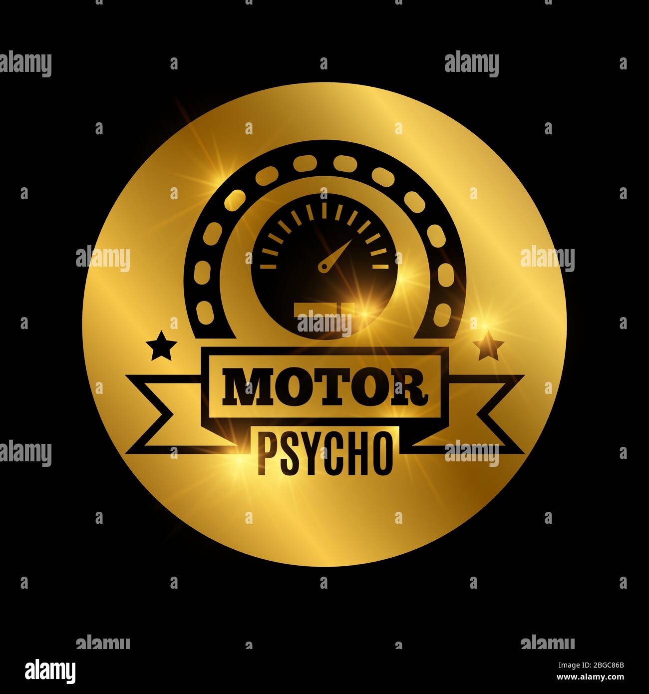 Black moto emblem with speed and shiny effect. Vector illustration ...