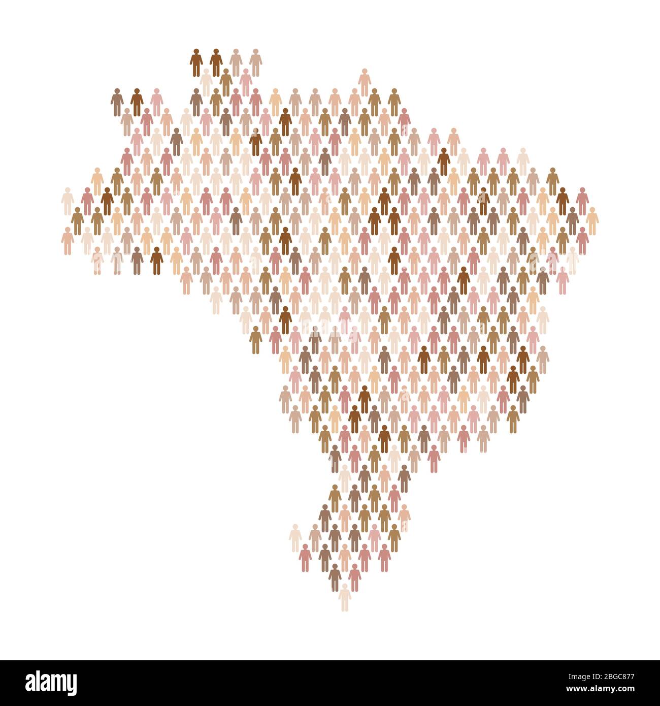 Brazil population infographic. Map made from stick figure people Stock ...