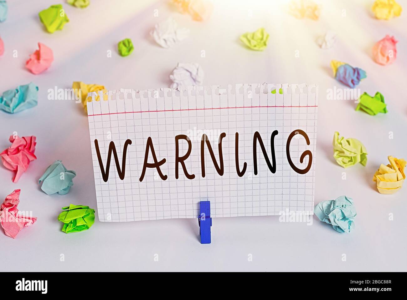 Text sign showing Warning. Business photo text Advice Sign for possible ...