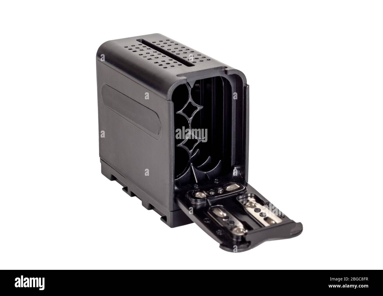Battery holder box for camera. Battery power case. Isolated on white ...