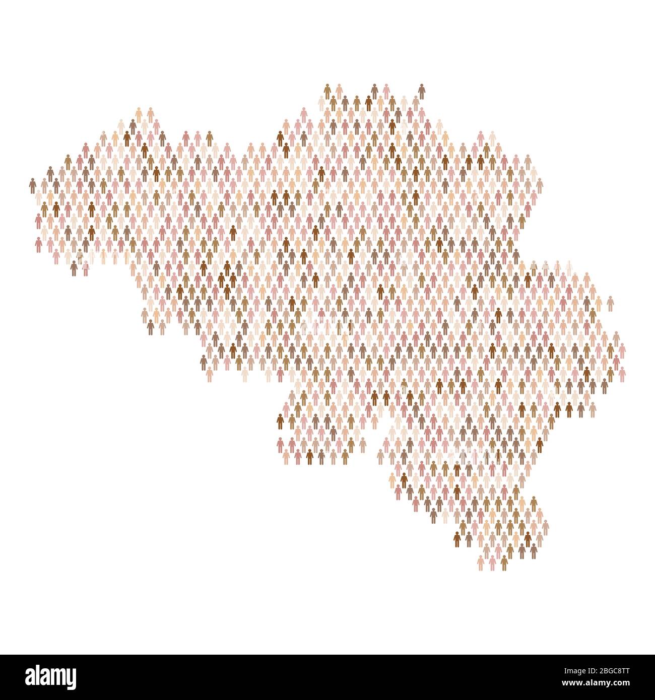 Belgium population infographic. Map made from stick figure people Stock ...