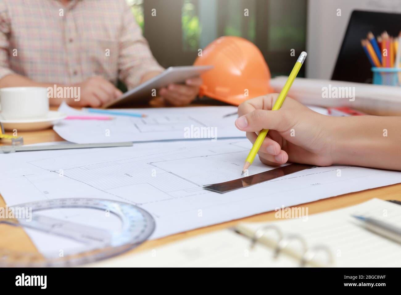 Engineer and Architect concept, Engineer Architects and Interior ...