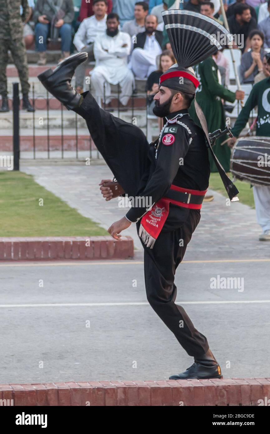 Wagah Border Ceremony on the border between Pakistan and India ...