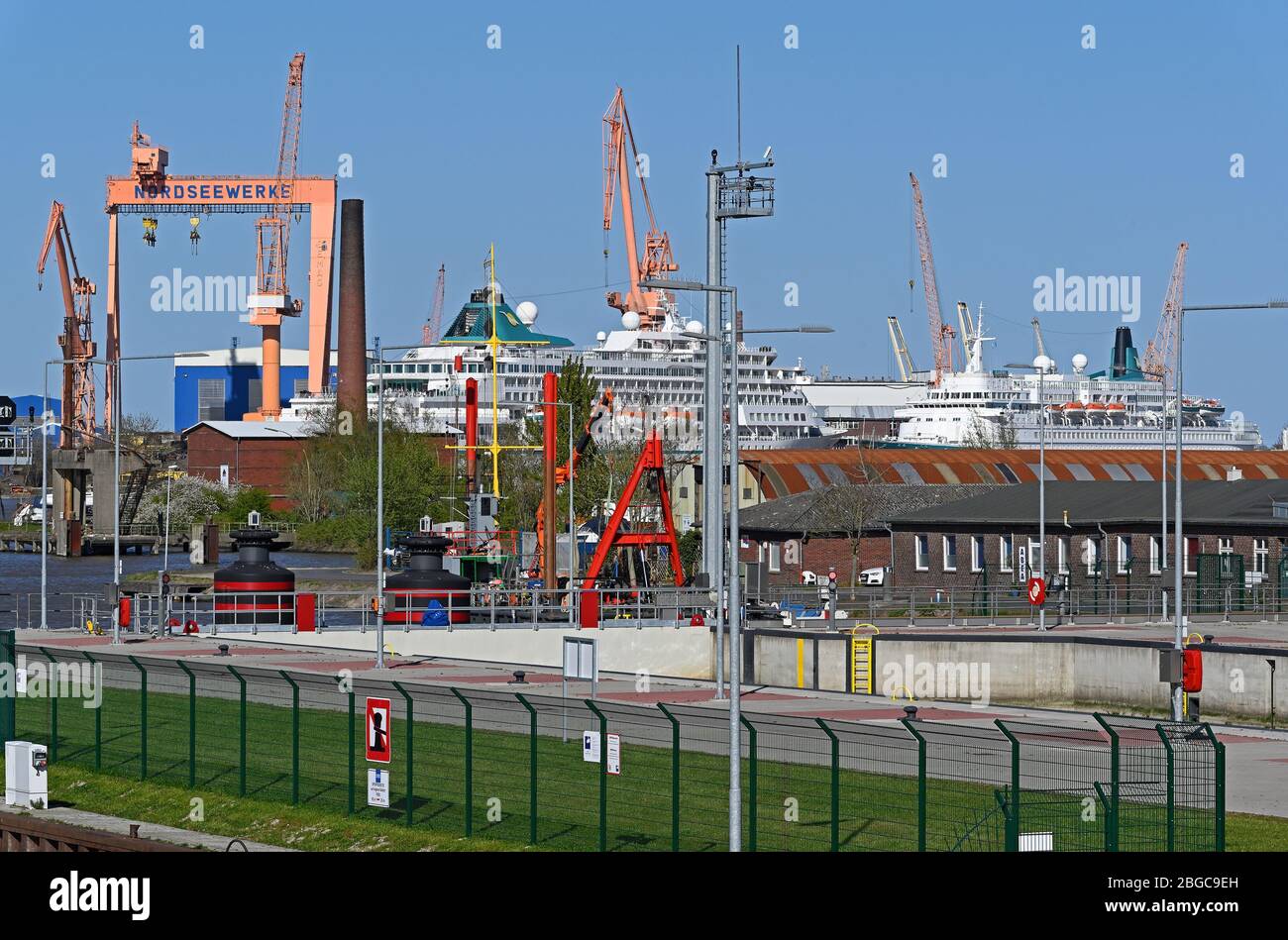 port of emden, germany - 2020.04.19: the cruise vessels amera (imo ...