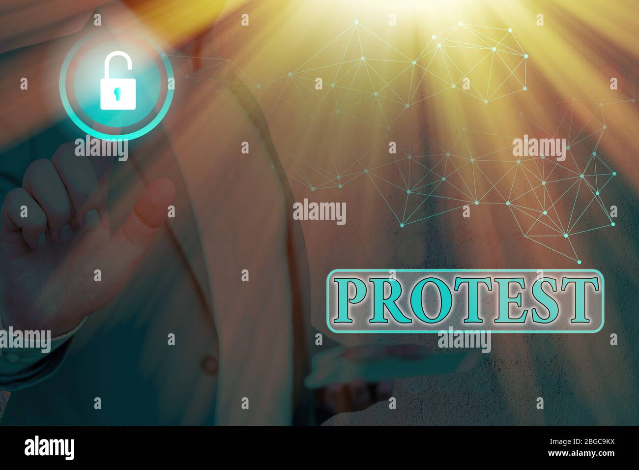 Writing note showing Protest. Business concept for An action expressing ...