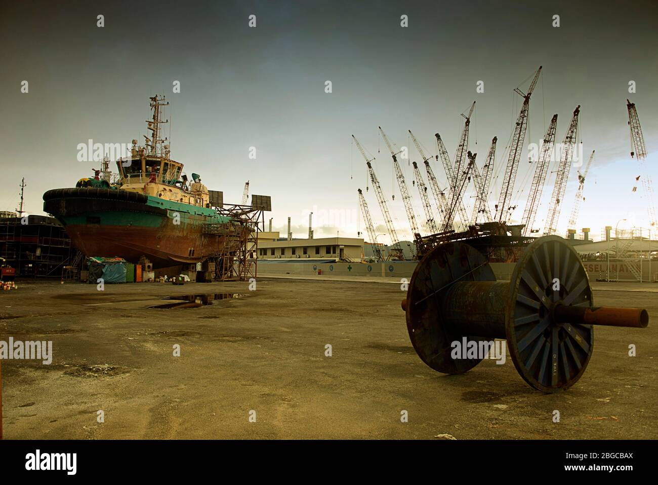 offshore support vessel at port Stock Photo - Alamy