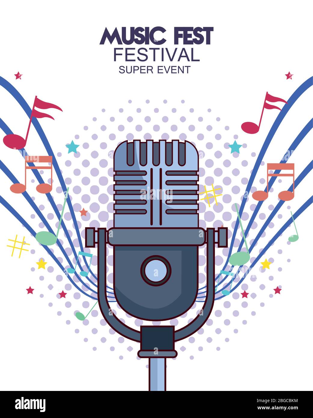 music fest poster with microphone Stock Vector Image & Art - Alamy