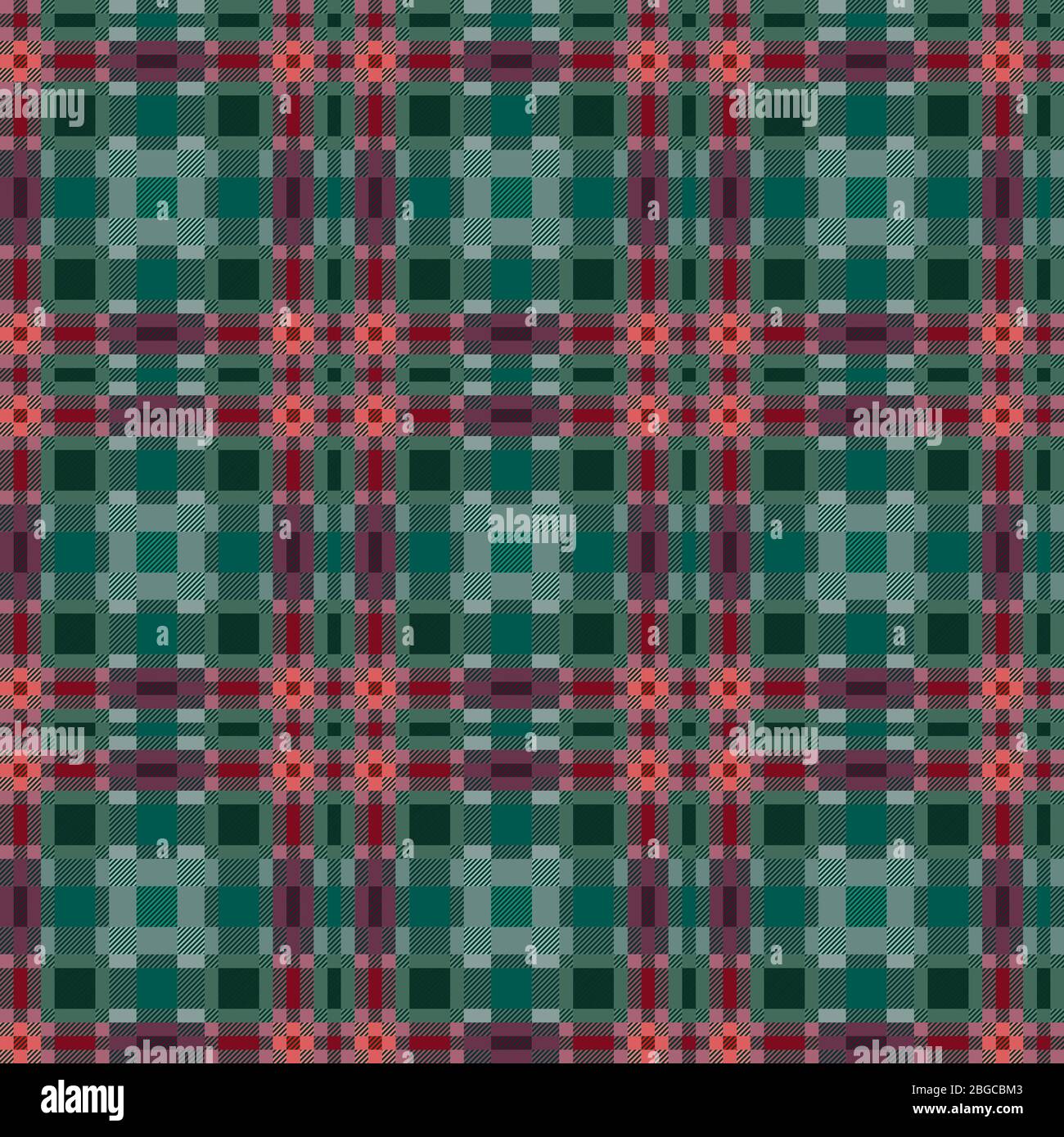 Green and red muted tartan Scottish seamless pattern, texture for ...