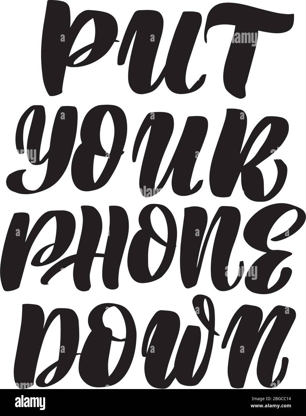 Vector calligraphy illustration isolated on white background Stock ...