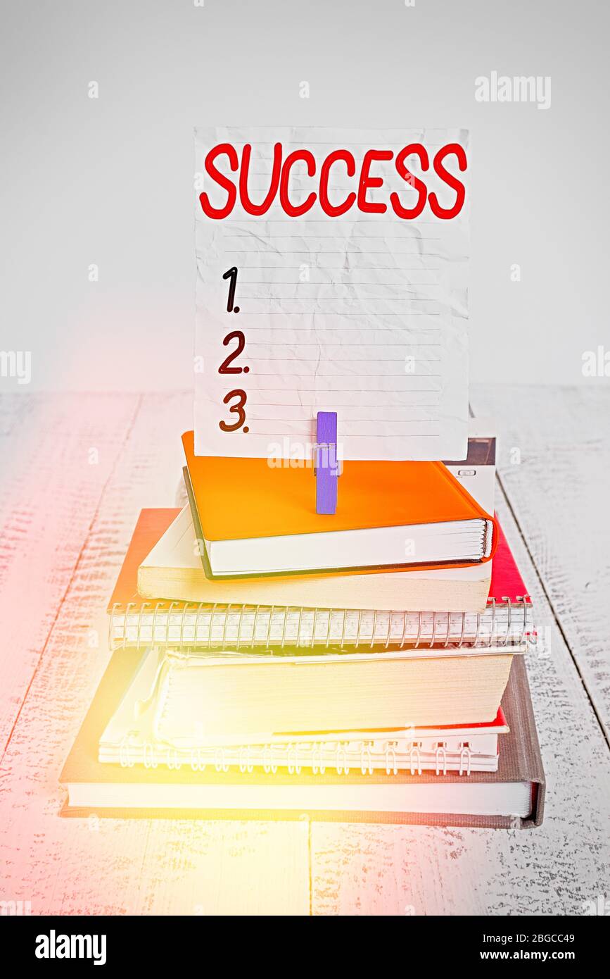Writing note showing Success. Business concept for accomplishment aim ...