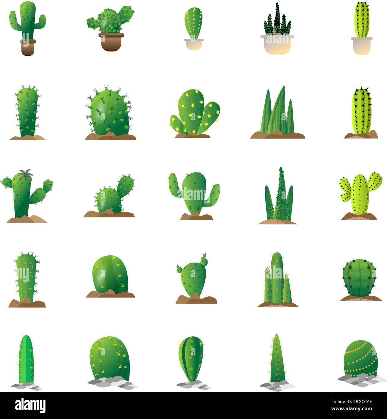 Set of cactus icons Stock Vector Image & Art - Alamy