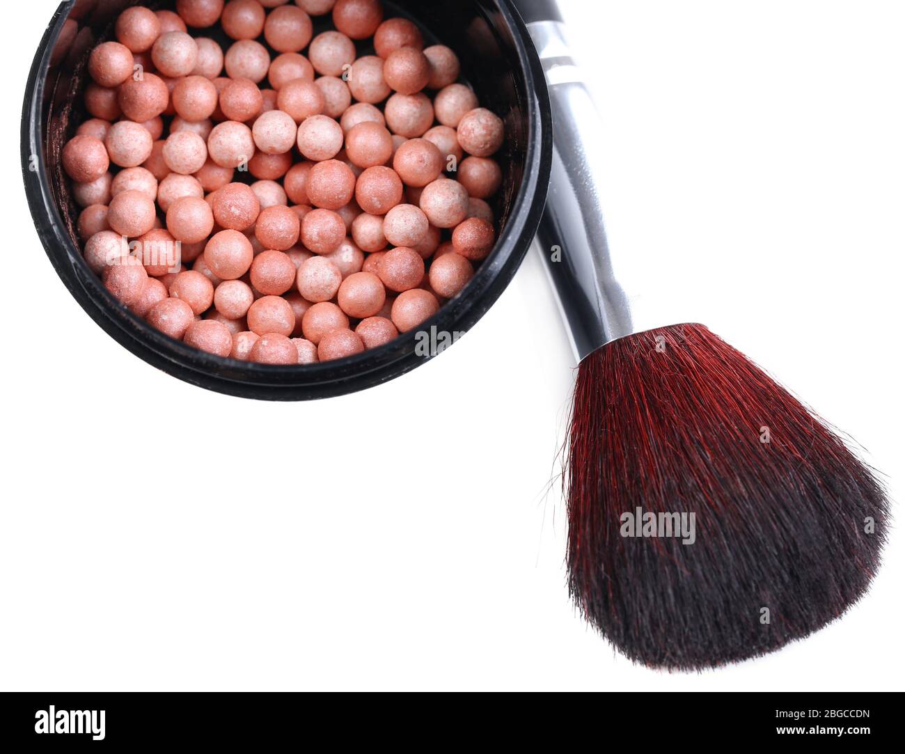 Powder balls and brush isolated on white Stock Photo - Alamy
