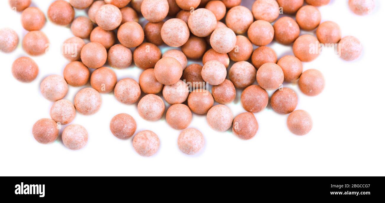 Powder balls isolated on white Stock Photo - Alamy
