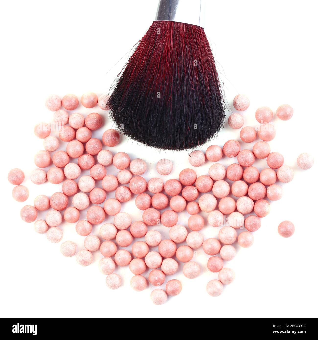 Powder balls and brush isolated on white Stock Photo - Alamy