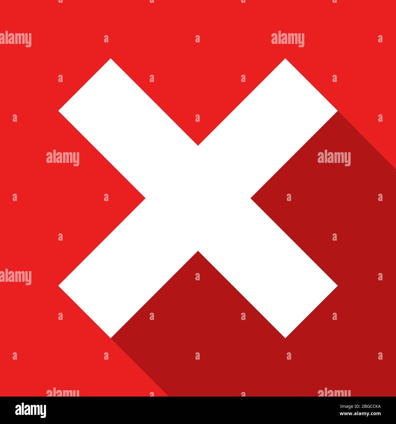 No, false icon with longshadow. Vector illustration Stock Vector Image ...