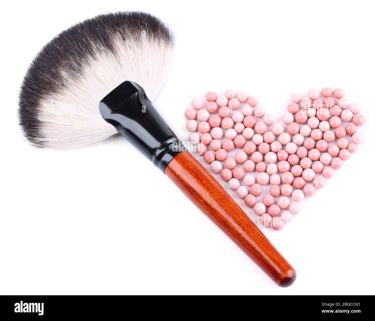 Powder balls and brush isolated on white Stock Photo - Alamy