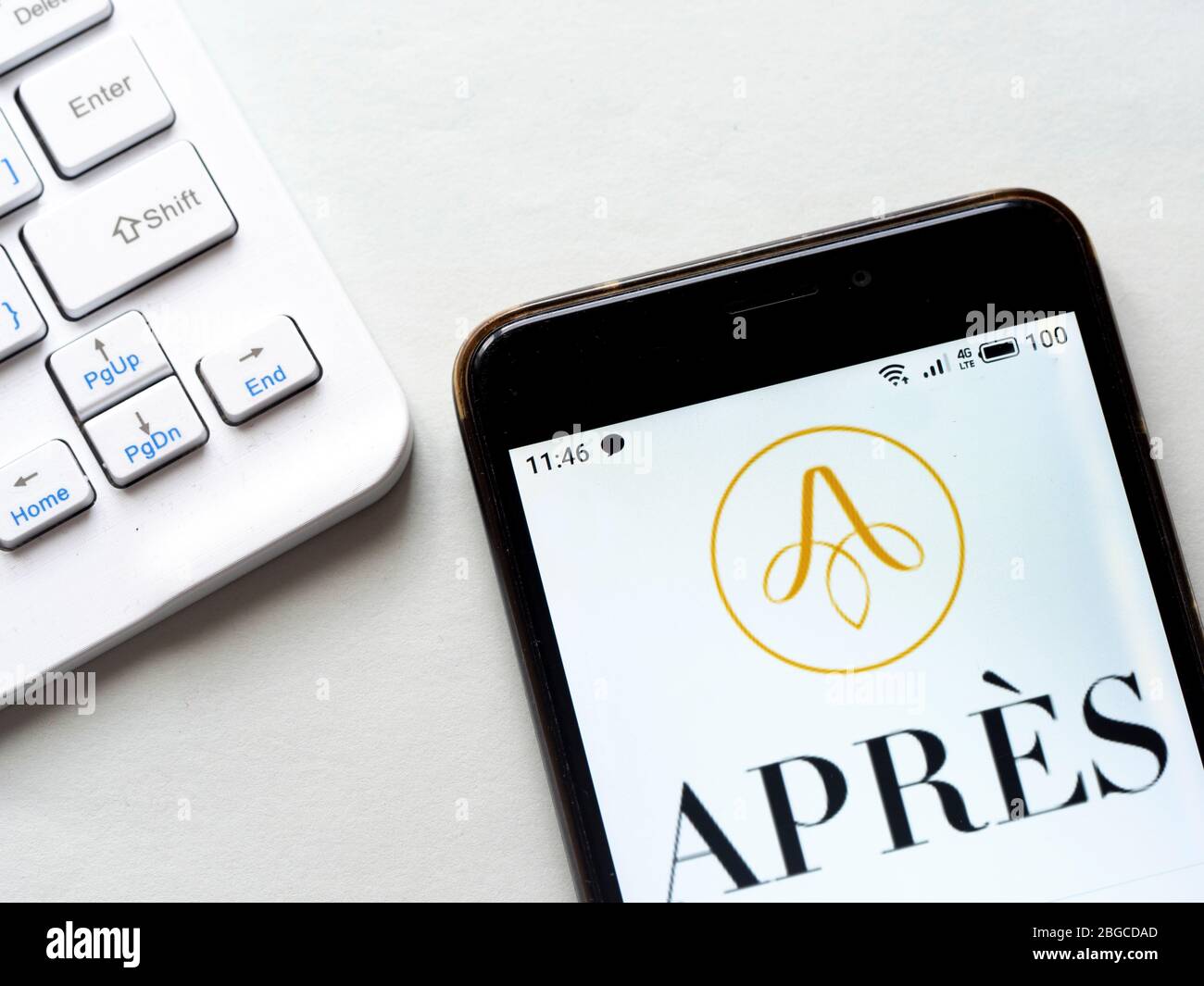 In this photo illustration e-commerce Apres logo is seen displayed on a ...